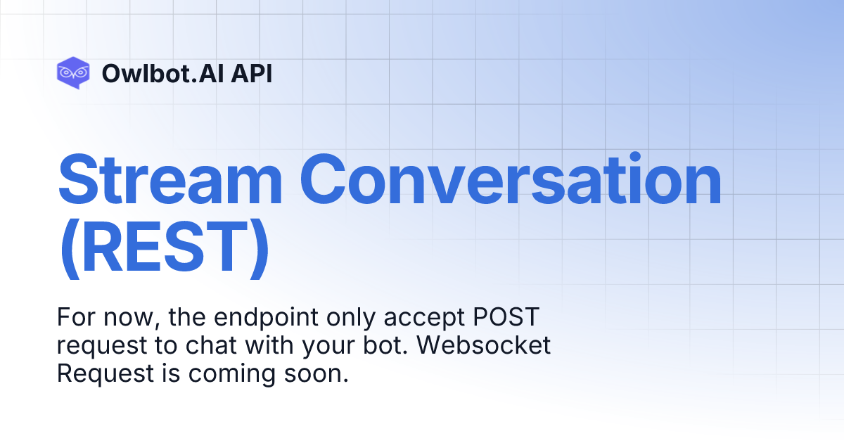 Stream Conversation (REST) | Owlbot.AI API